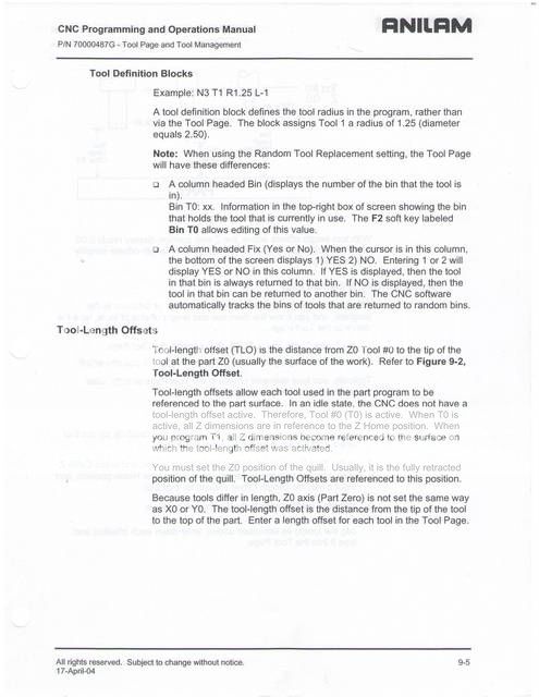 CNC Machining | Anilam 6000M tool table question | Practical Machinist ...